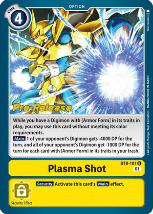 Plasma Shot - New Awakening Pre-Release Cards - Uncommon - BT8-101 U – MEXPLAY