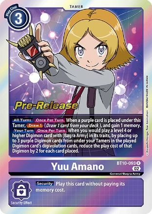 Yuu Amano - Xros Encounter Pre-Release Cards - Rare - BT10-093 R – MEXPLAY