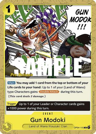 Gun Modoki - Kingdoms of Intrigue Pre-Release Cards - C - OP04-115 – MEXPLAY