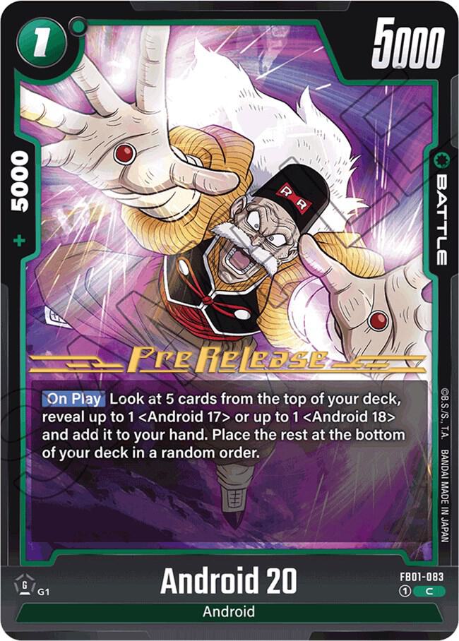 Android 20 - FB01-083 - Awakened Pulse Pre-Release Cards - Common - FB – MEXPLAY